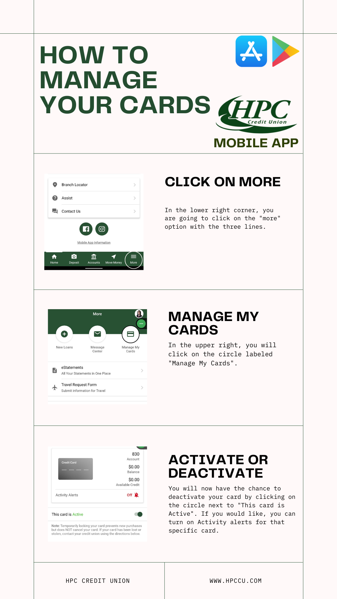 How To Manage Your Cards : HPC Credit Union