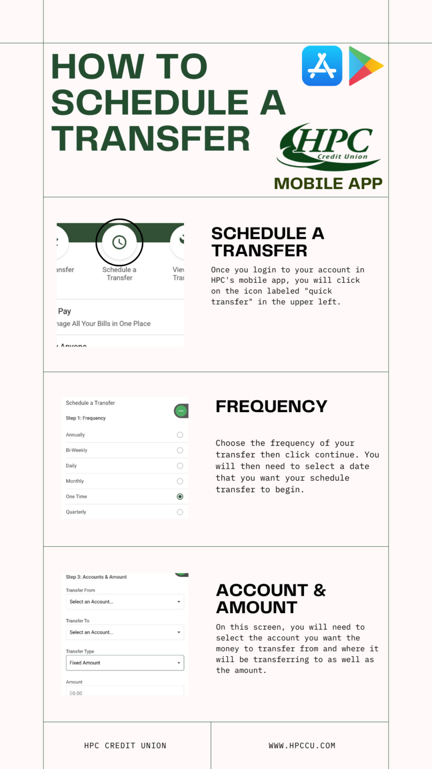 How To Schedule A Transfer : HPC Credit Union